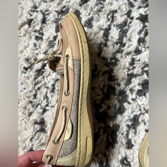 Sperry | Shoes | Sperry Angelfish Topsiders Womens Beige Leather Slip ...